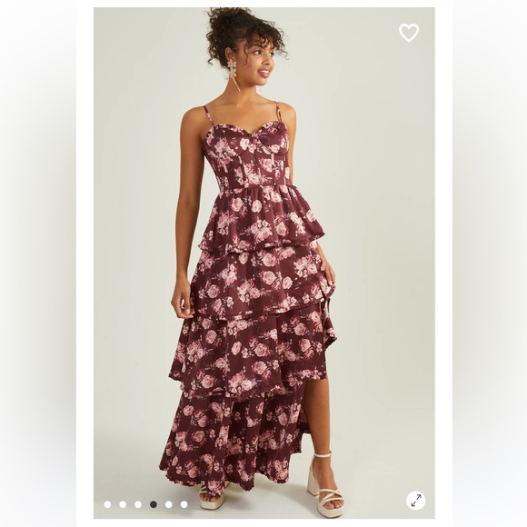 Altar'd State | Dresses | Altard State Stellni Floral Satin Maxi Dress ...